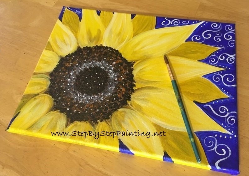 "Sunflower" PDF Download Acrylic Painting Tutorial