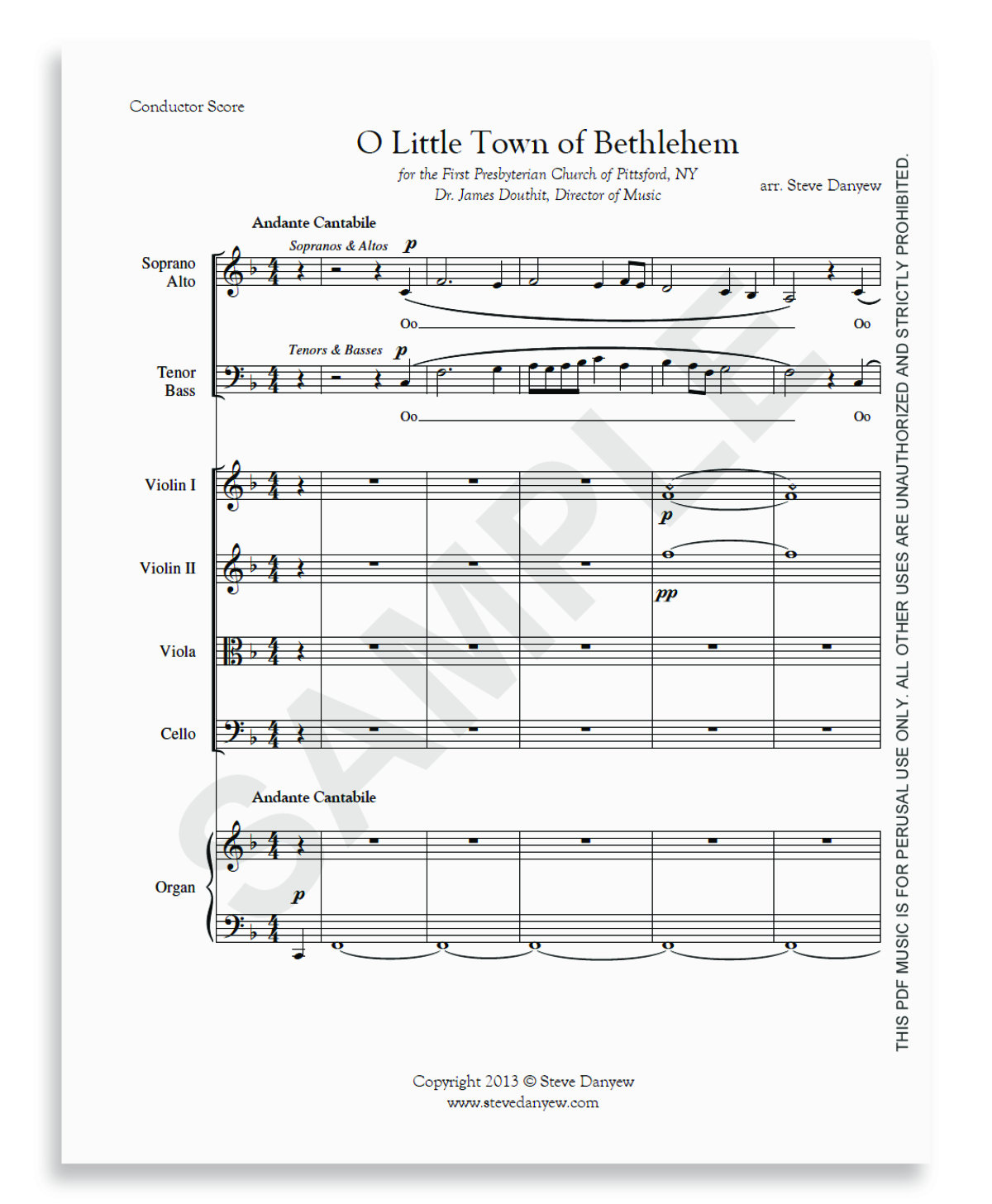 O Little Town of Bethlehem (Instrumental Parts & Conductor Score)