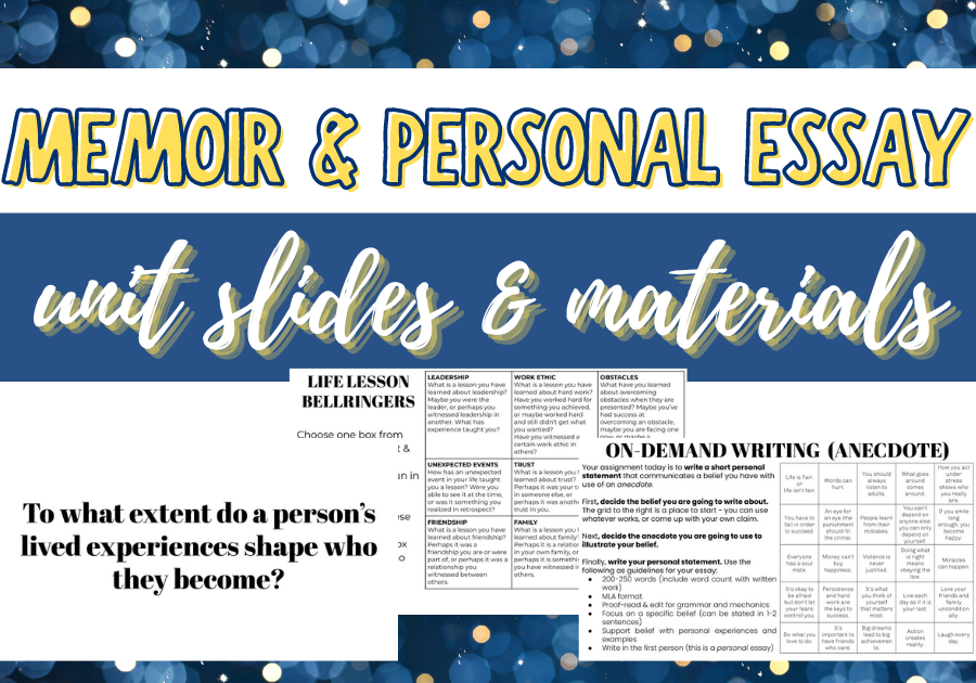 Memoir Unit Slides & Materials (Born a Crime)