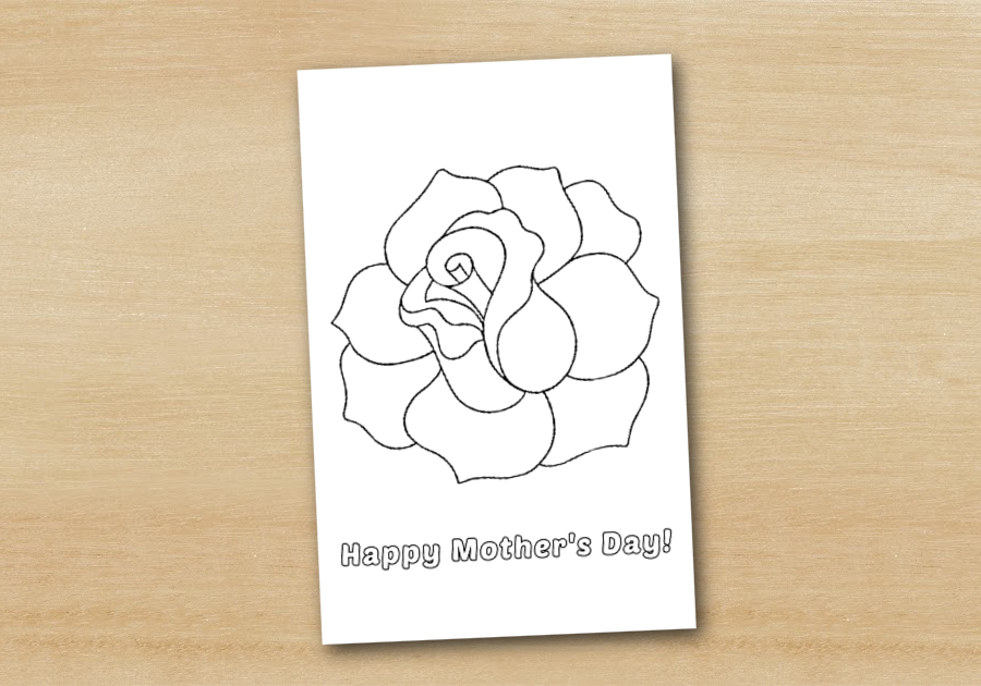Printable Mothers Day Coloring Card