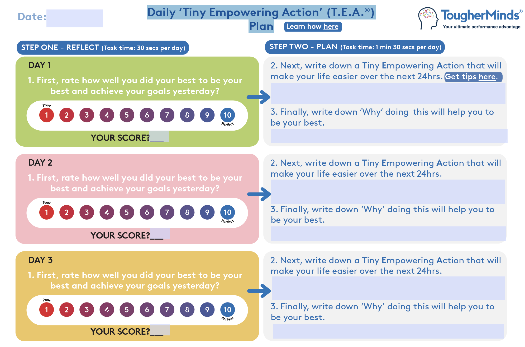 How to create a 'Daily TEA Plan'