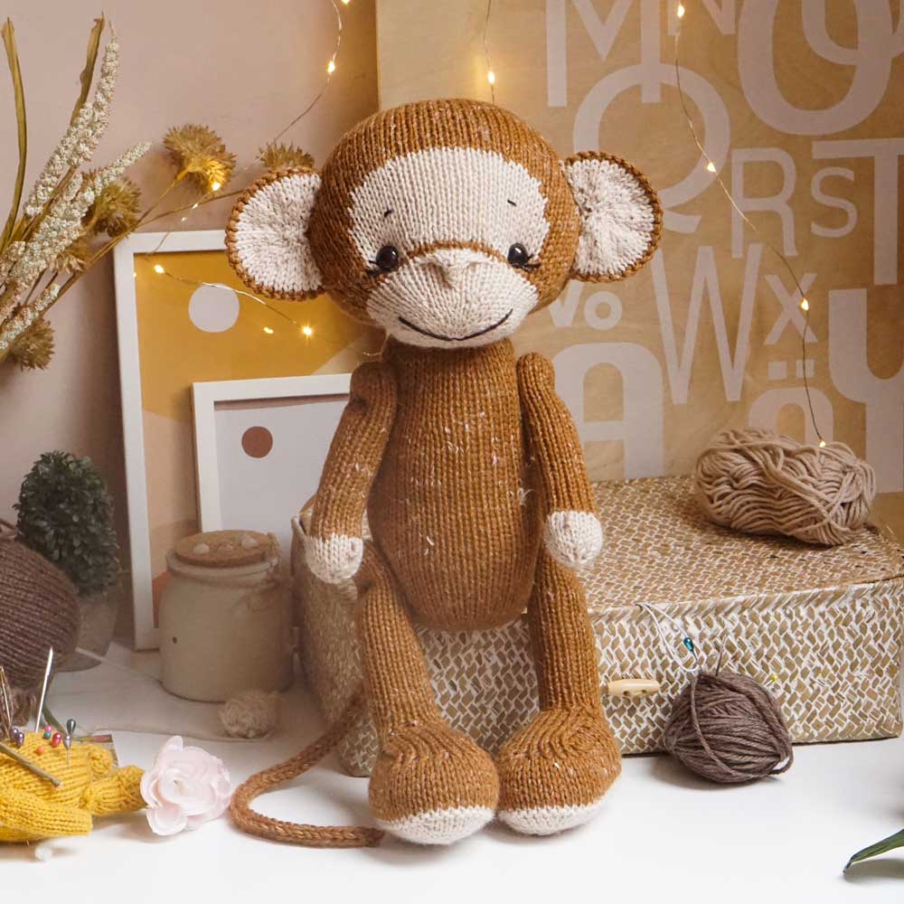 Knitting Pattern - Large Monkey + Video Bonus!