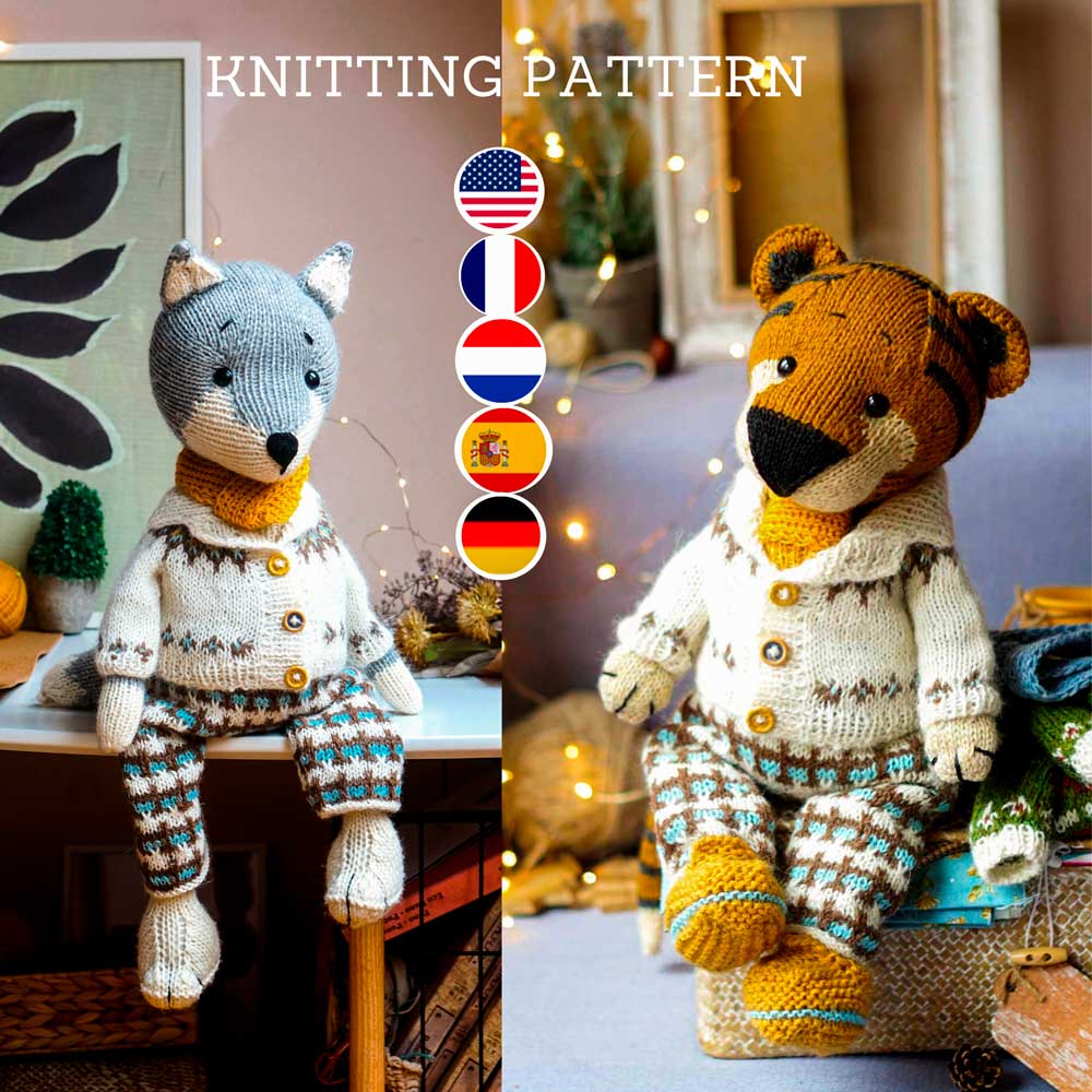 Knitting Pattern - Romantic Style Outfit for large toys