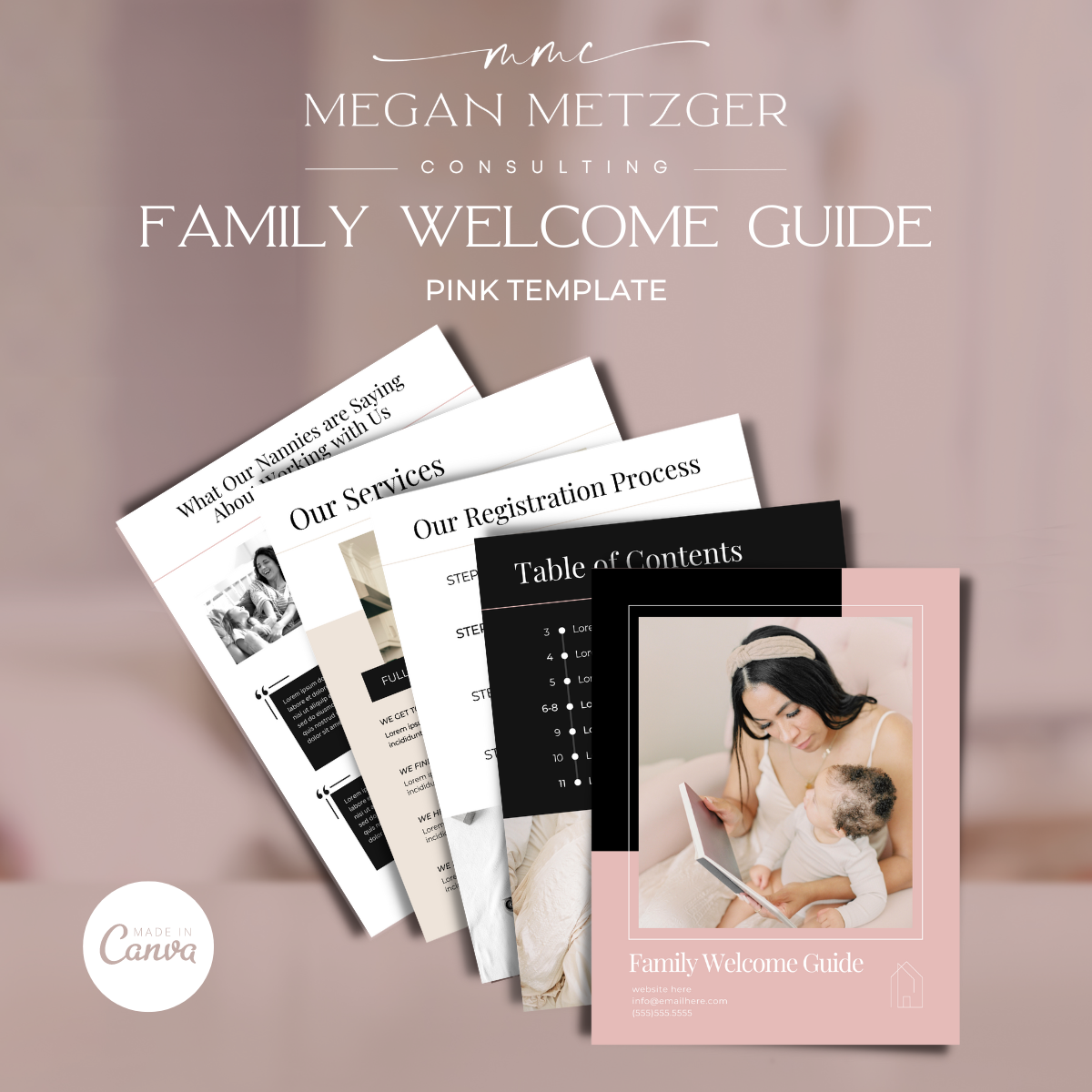 Family Welcome Guide Canva Templates