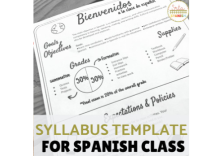 EDITABLE Syllabus Template for Secondary Spanish Class