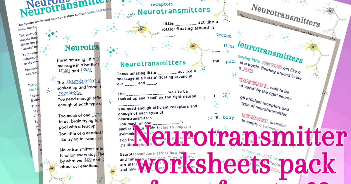 A4 Neurotransmitter Missing Word Worksheets