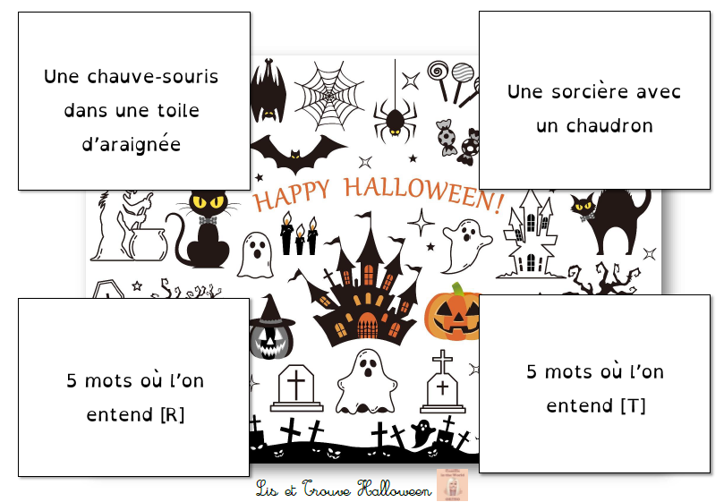 Lis et Trouve Halloween - Lecture et compréhension de groupes nominaux ...