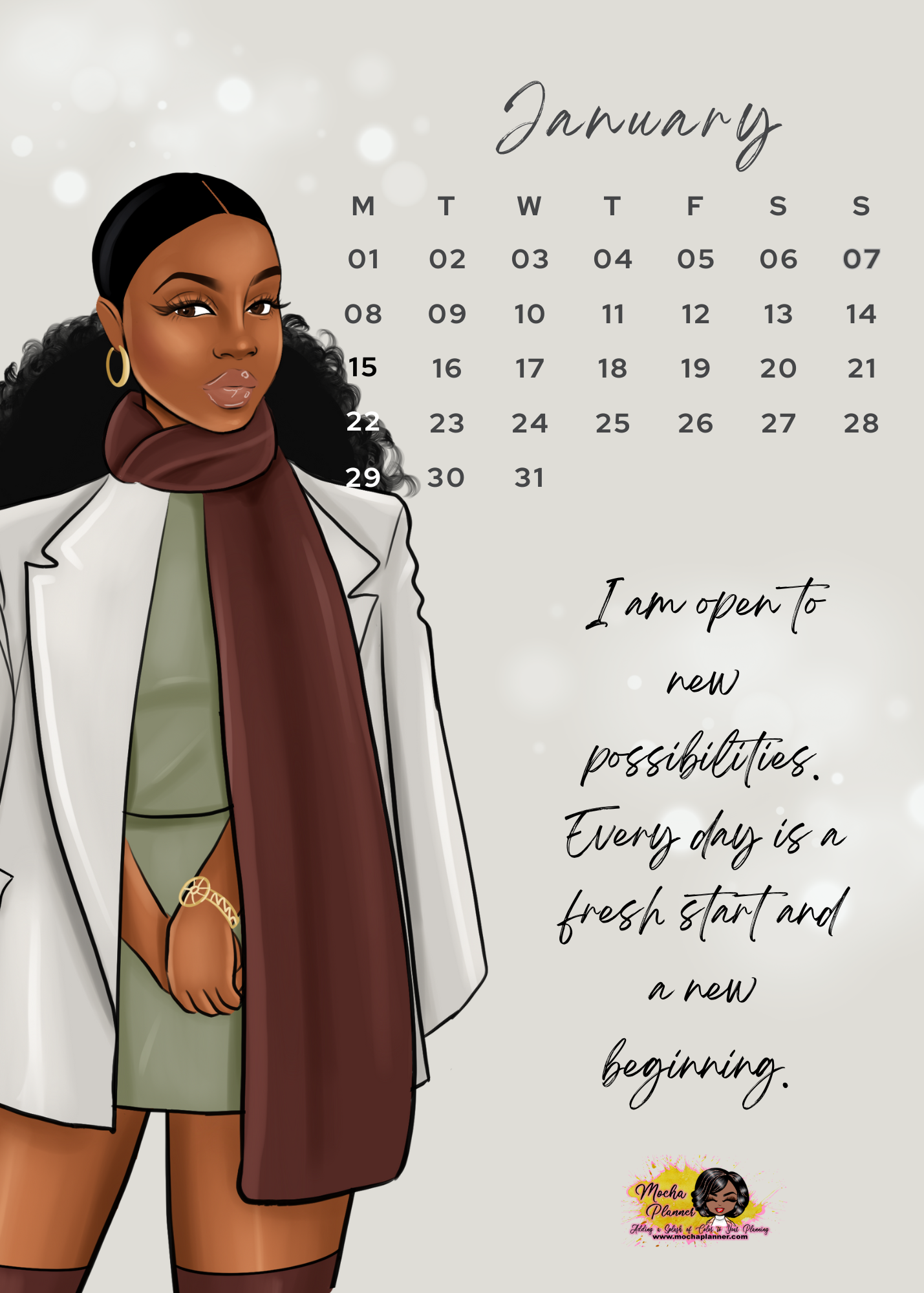 $5 Friday Desktop Calendar Template- 5x7