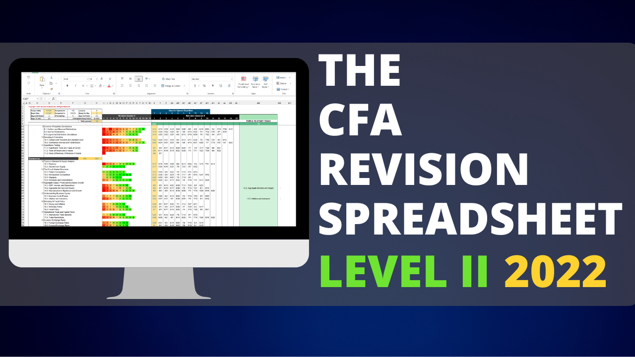 2022 CFA Revision Spreadsheet - Level II
