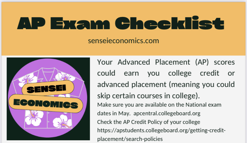 AP Exam checklist