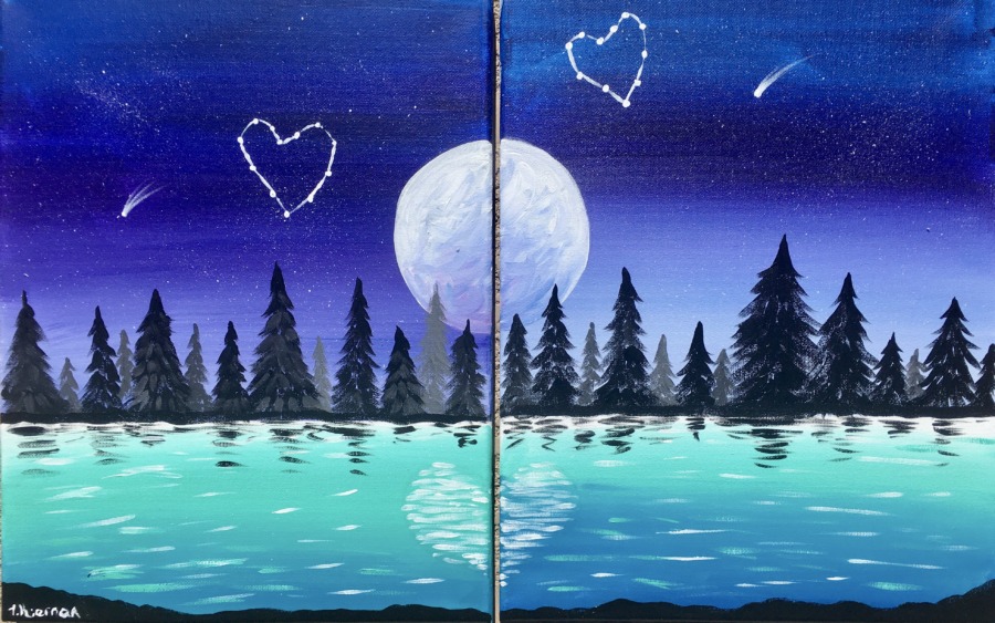 Couples Landscape With Moon & Trees PDF Download Tutorial
