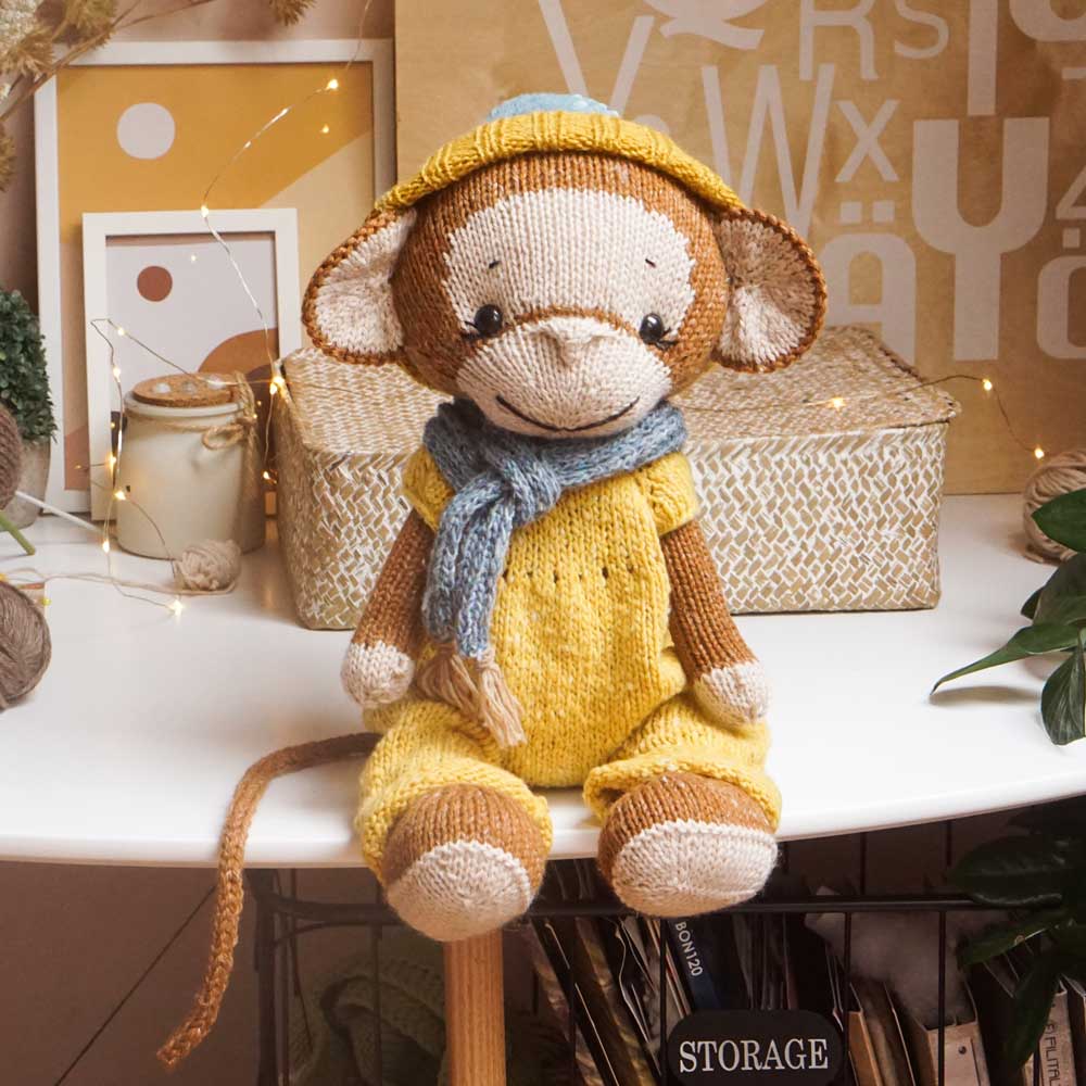Knitting Pattern - Large Monkey + Video Bonus!