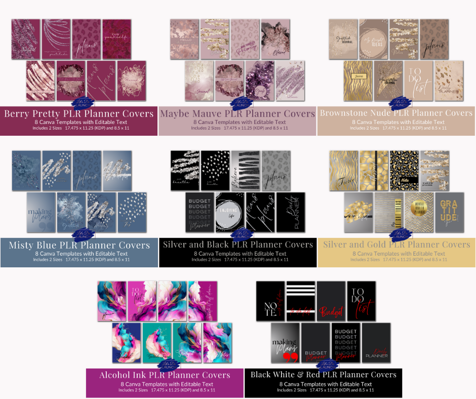 Pretty PLR Planner Covers Bundle