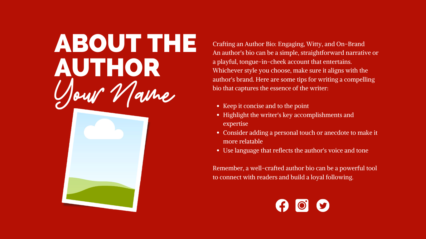 Author's One Page Website Canva Template