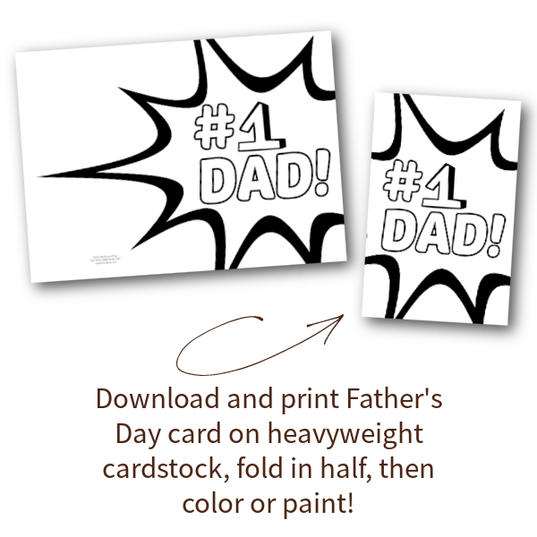 #1 DAD Printable Father's Day Card to Color