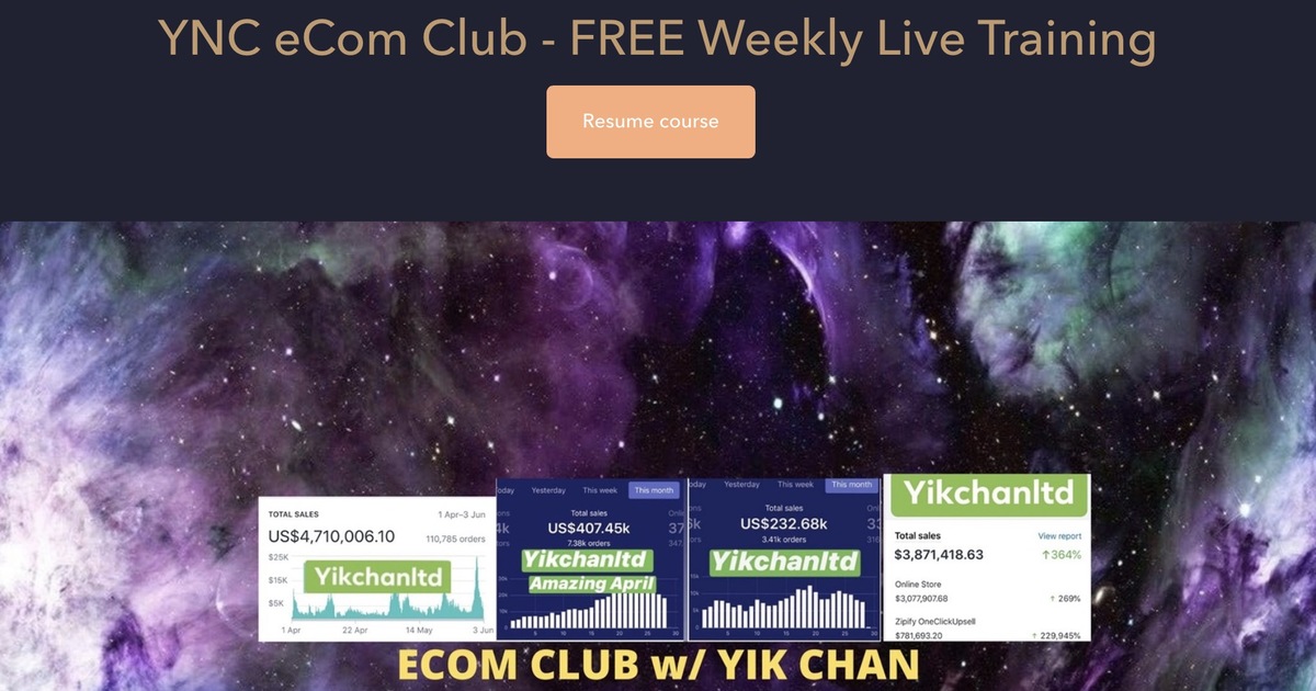 YNC eCom Club - FREE 7-Figure eCom Trainings
