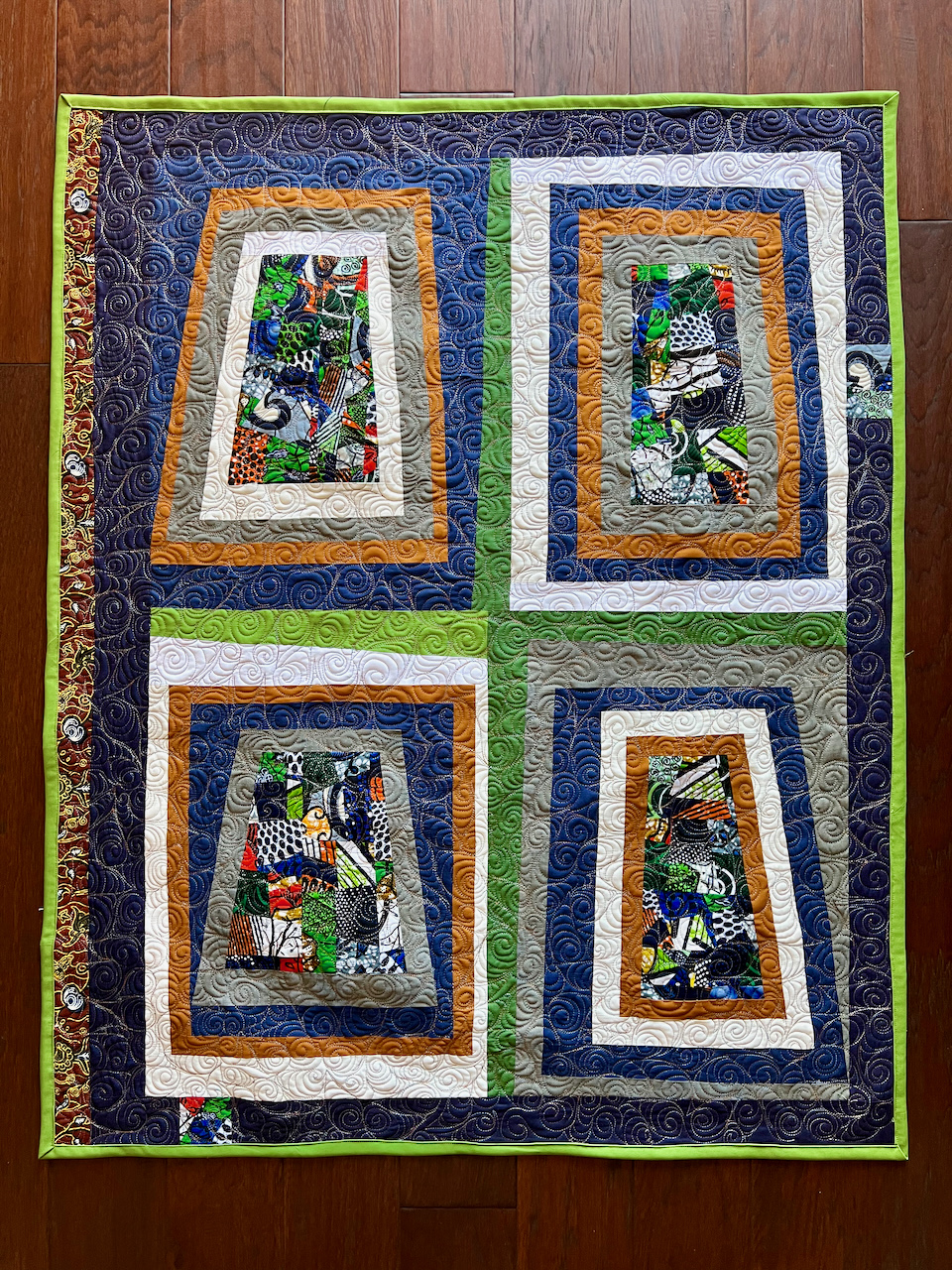 African Crazy-Pieced Log Cabin Quilt (Class)