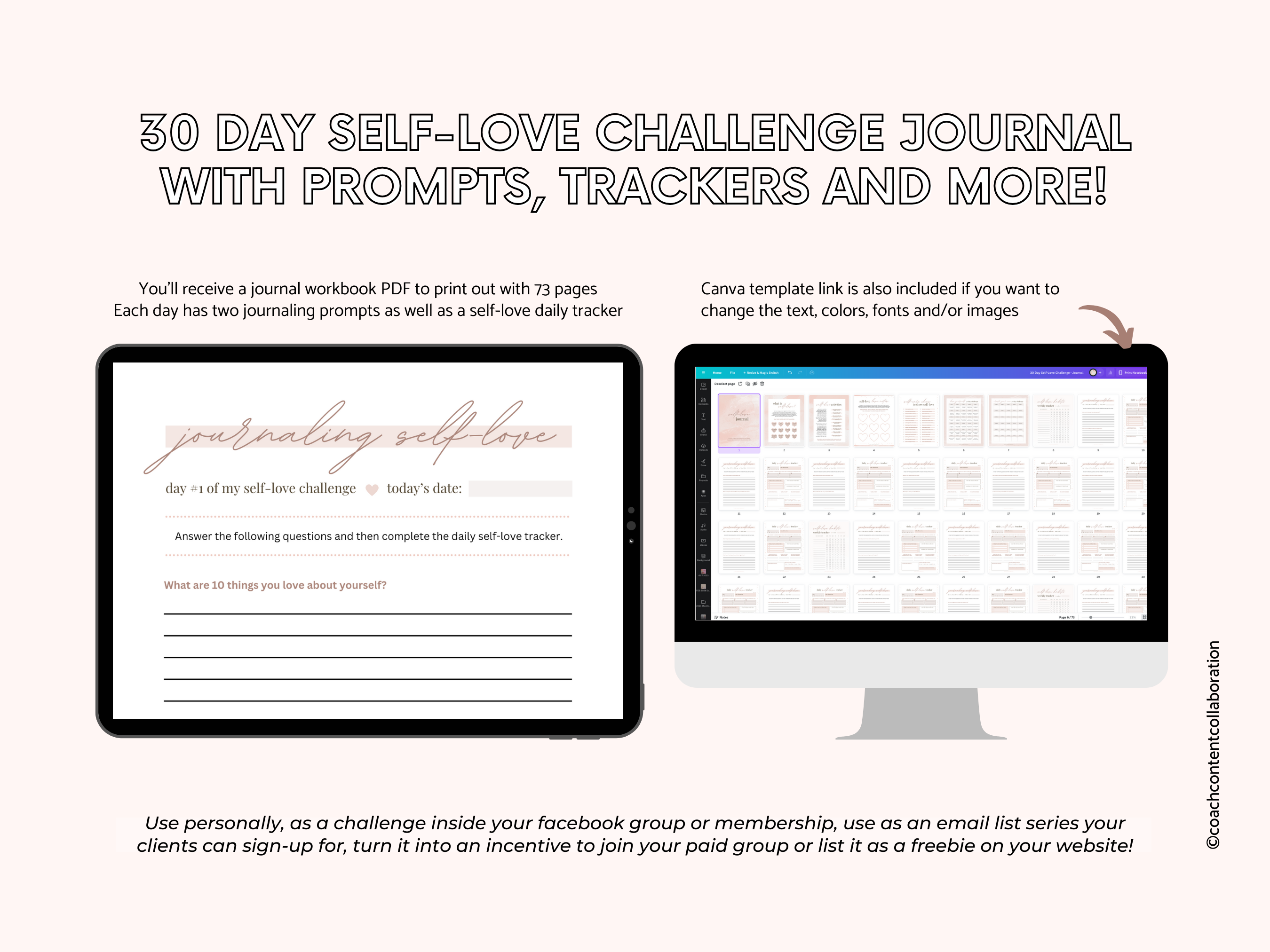 30 Day Self-Love Challenge Journal