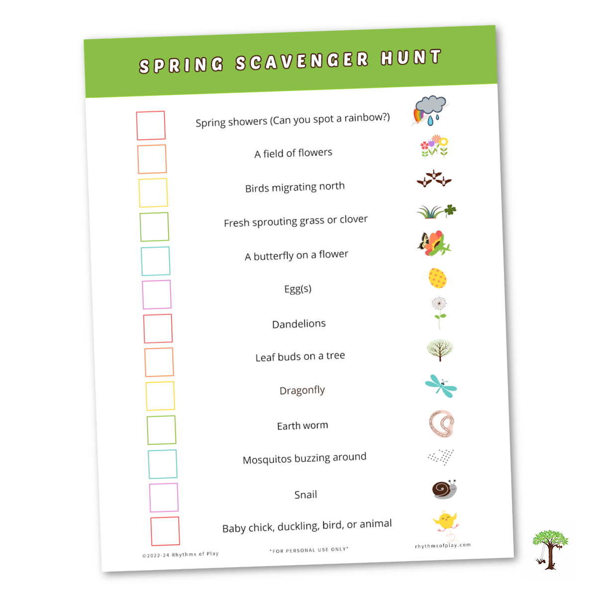 Spring Scavenger Hunt Printable
