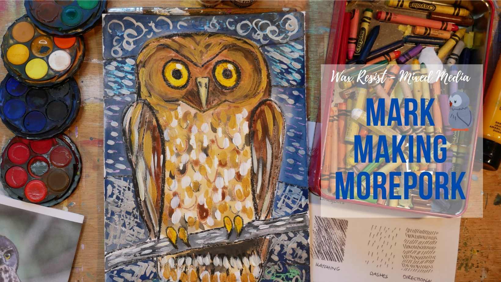 Mark Making Morepork | Art with Meg