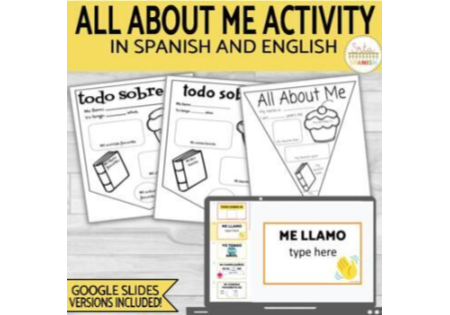 All About Me Todo Sobre Mi Spanish and English Printable AND Digital ...