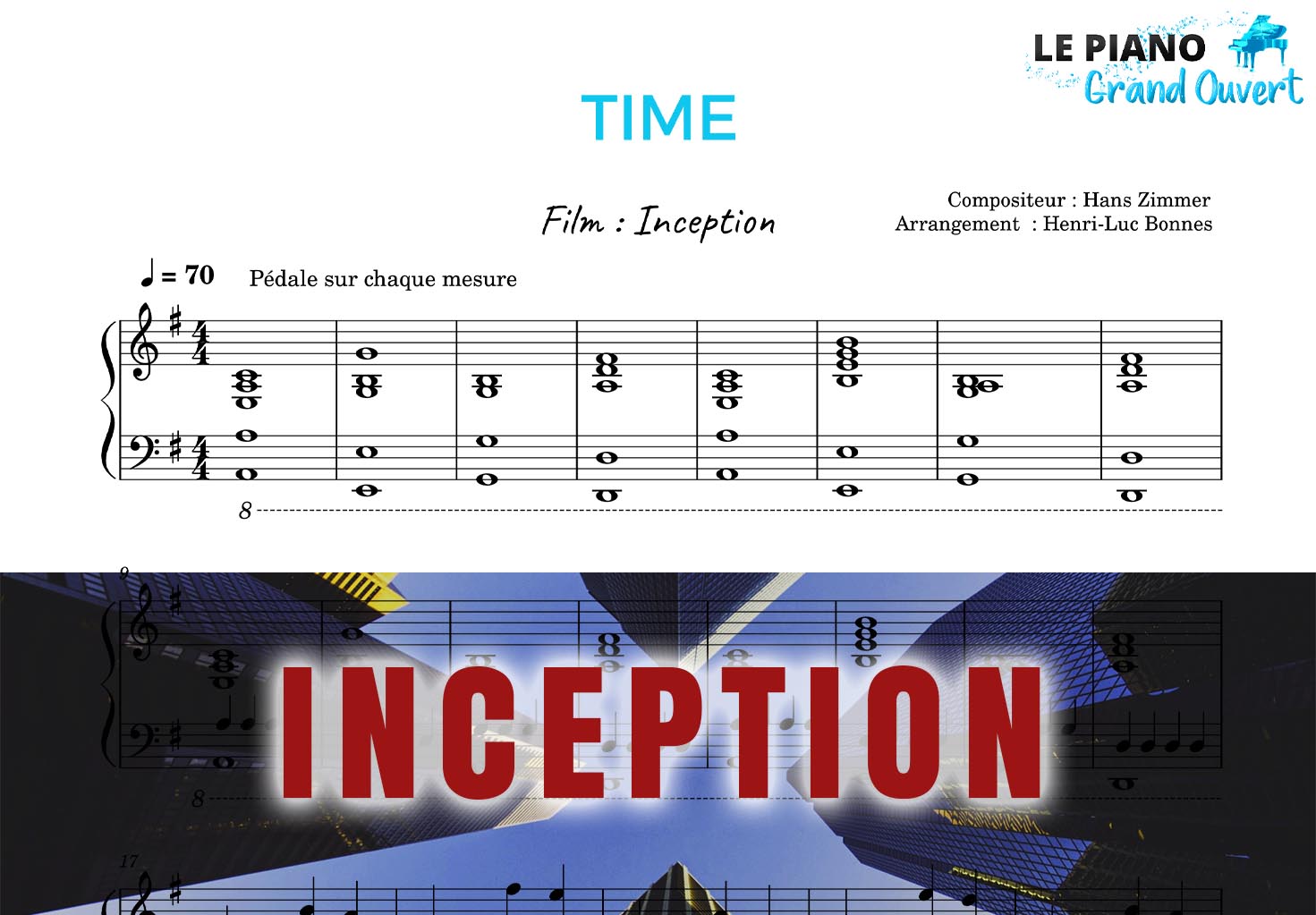 Partition Time (Inception) de Hans Zimmer