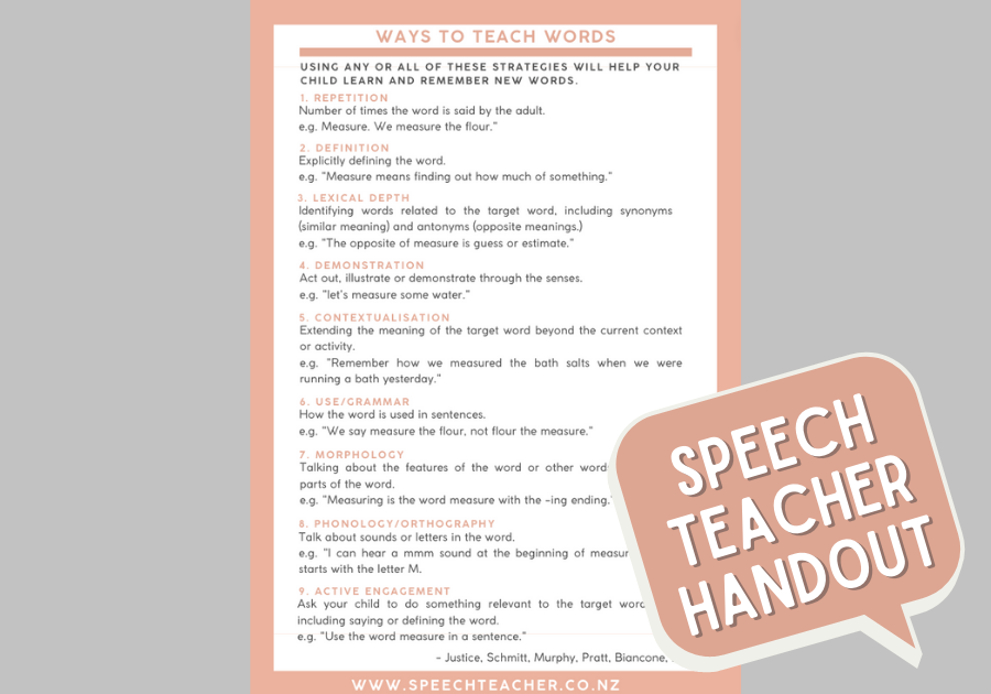 Speech Teacher Handouts