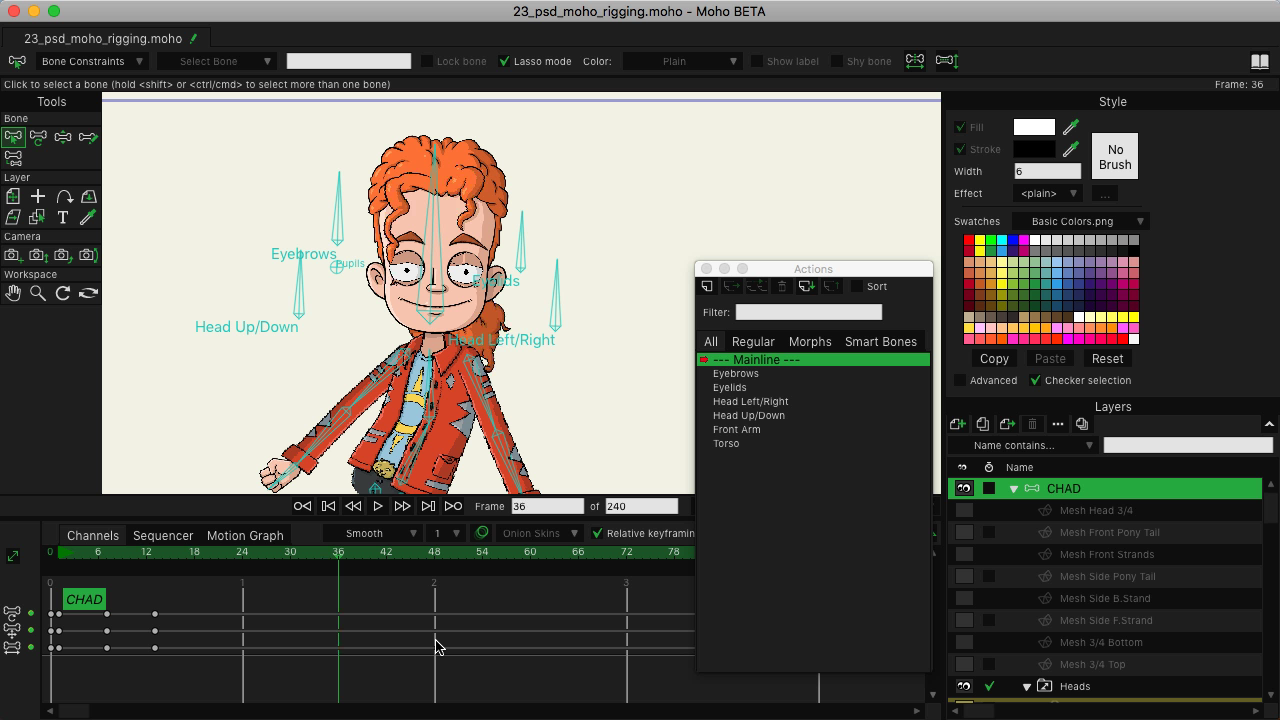 Rigging and Animating PSDs in Moho Pro