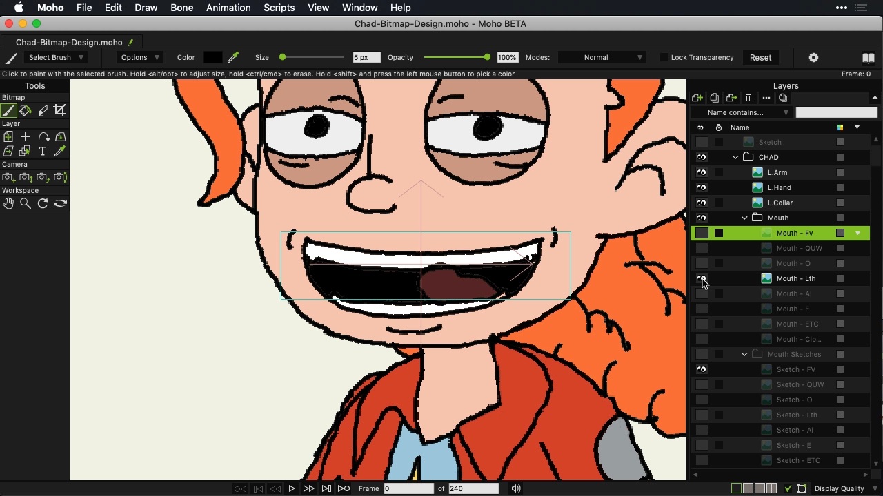 Designing Bitmap Characters in Moho 13