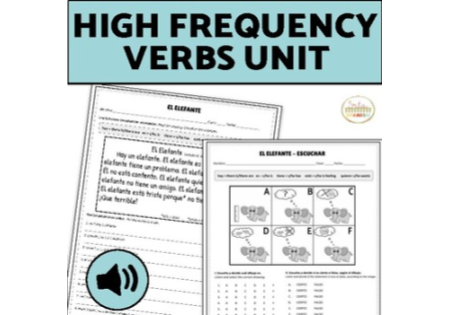Spanish High Frequency Verbs Story Unit EL ELEFANTE