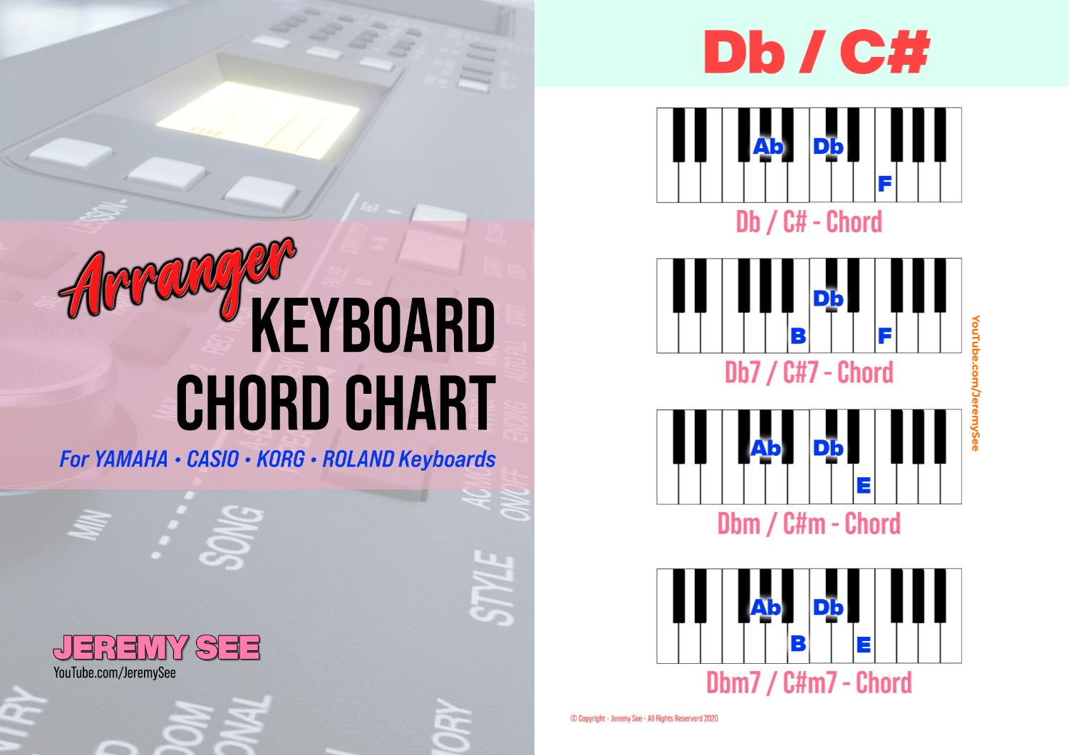 Jeremy's Arranger Keyboard Chord Chart