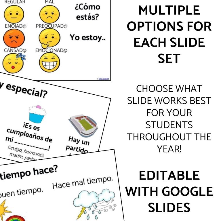 Start of Spanish Class Slides