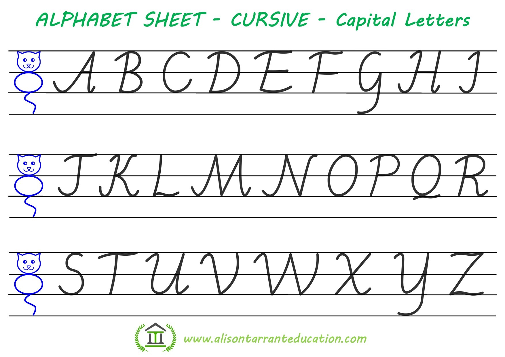 Alphabet In Cursive Capital Letters