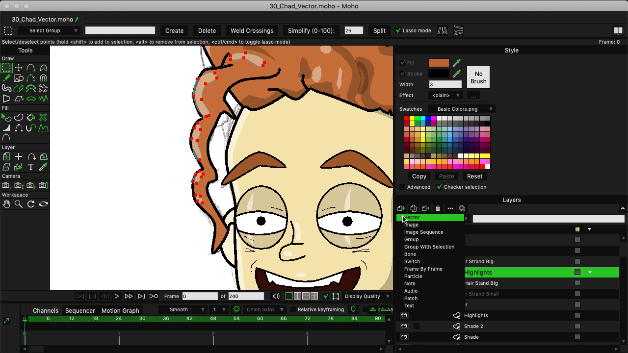 Rigging and Animating Vectors in Moho Pro