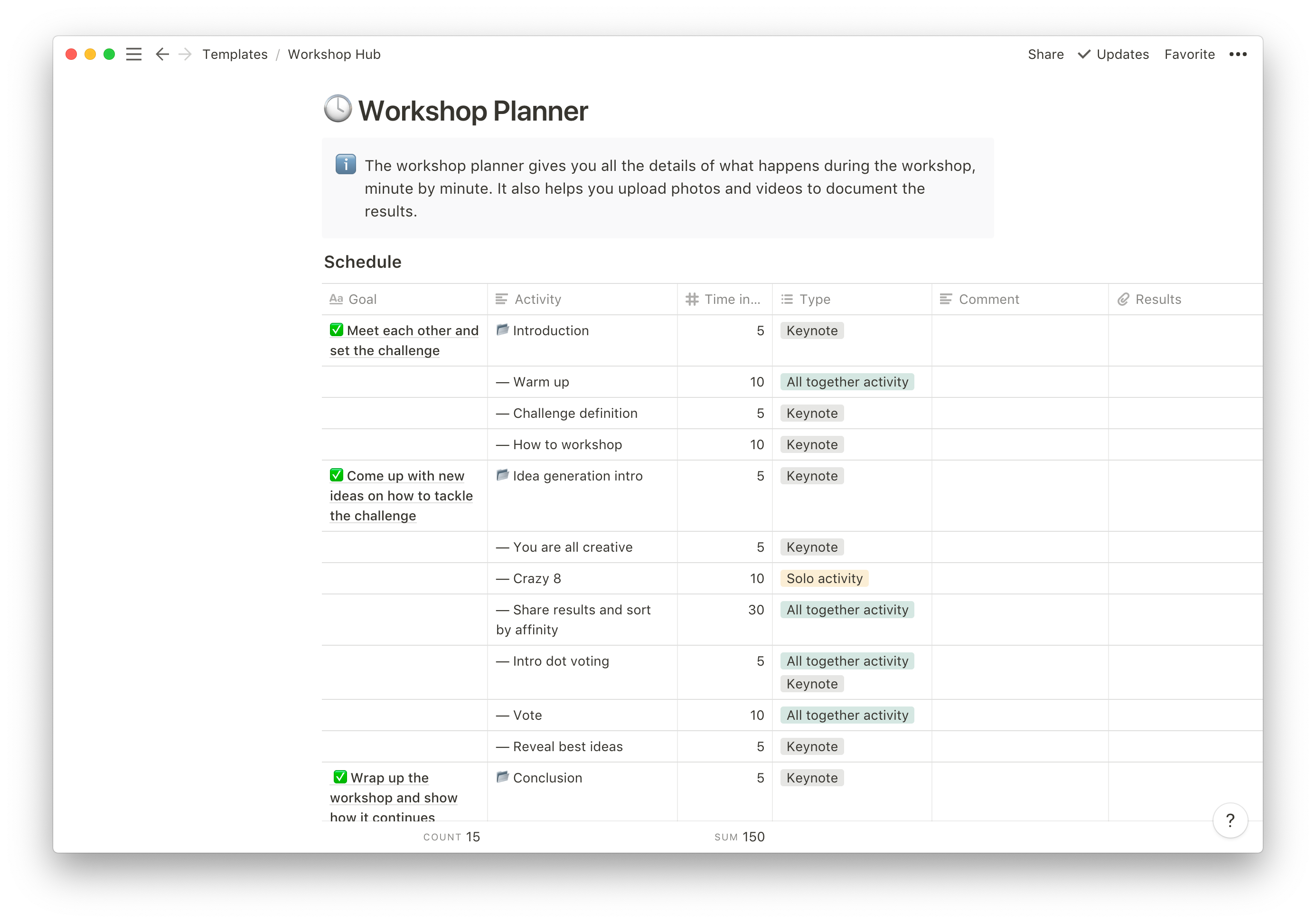 Workshop Hub (Notion Template)