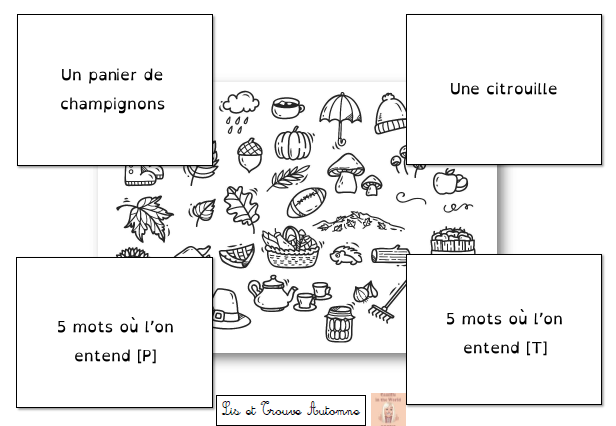 Lis et Trouve Automne - Lecture et compréhension de groupes nominaux ...