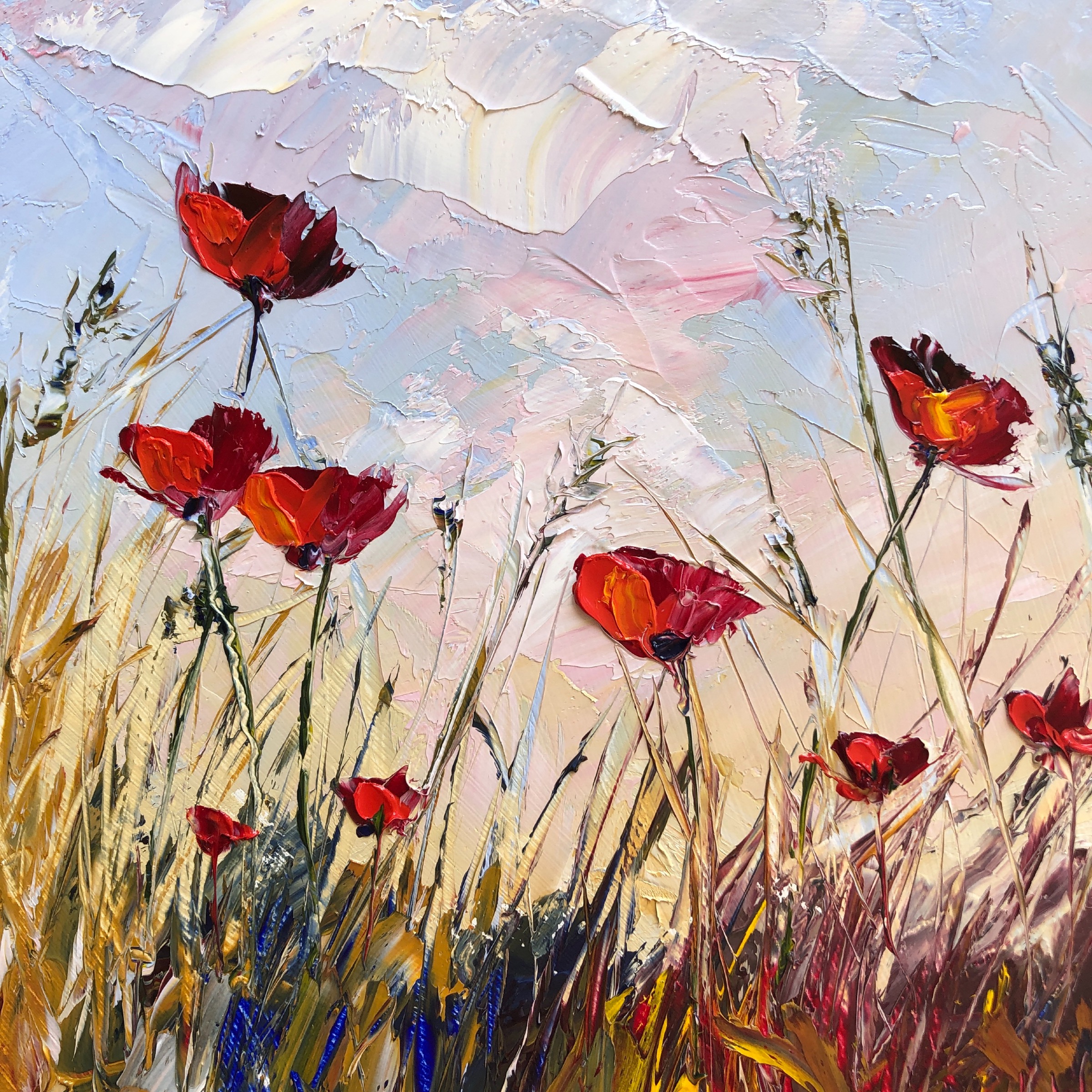 Painting Poppies with a Palette Knife