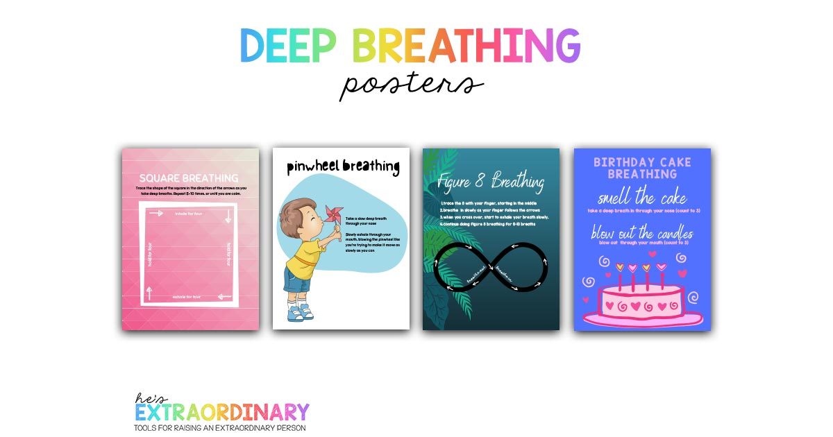Deep Breathing Posters