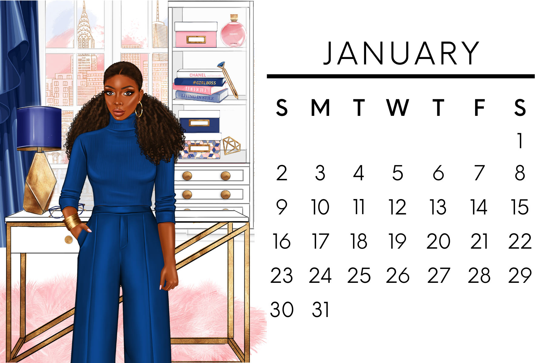 Editable 2022 Small Desktop Calendar Template
