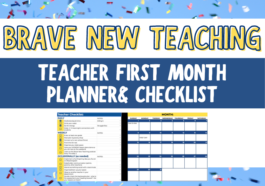 Teacher First Month Planner & Checklist