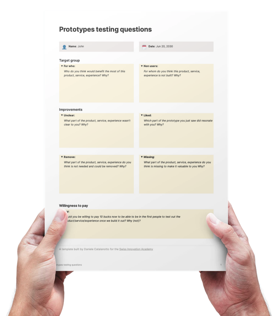 Prototyping questions (Notion and PDF template)