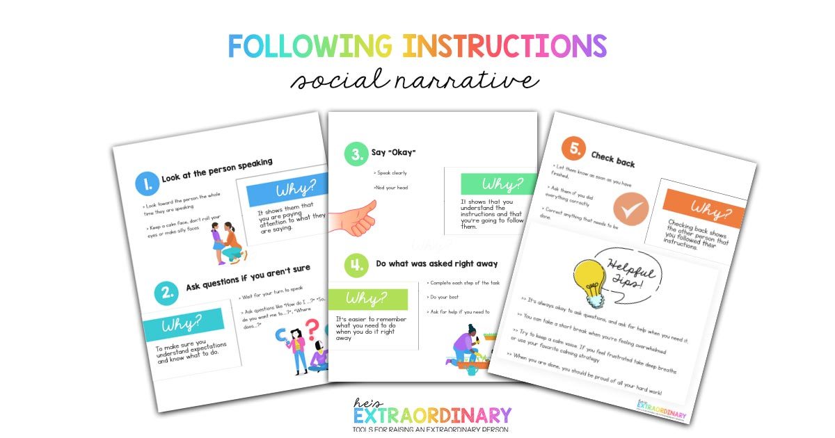 Following Instructions Social Narrative