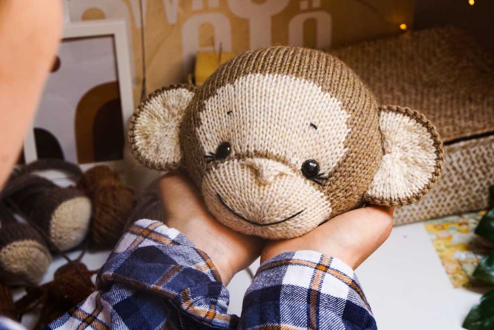 Knitting Pattern - Large Monkey + Video Bonus!