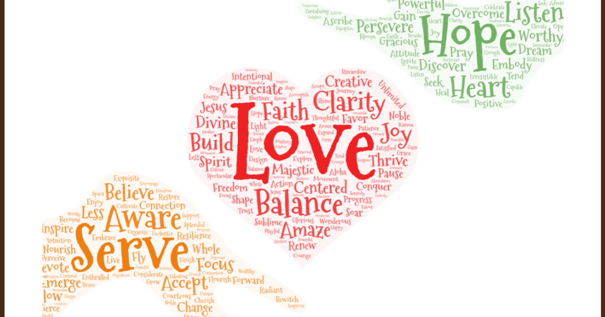 Heart and Hands Word Art Print