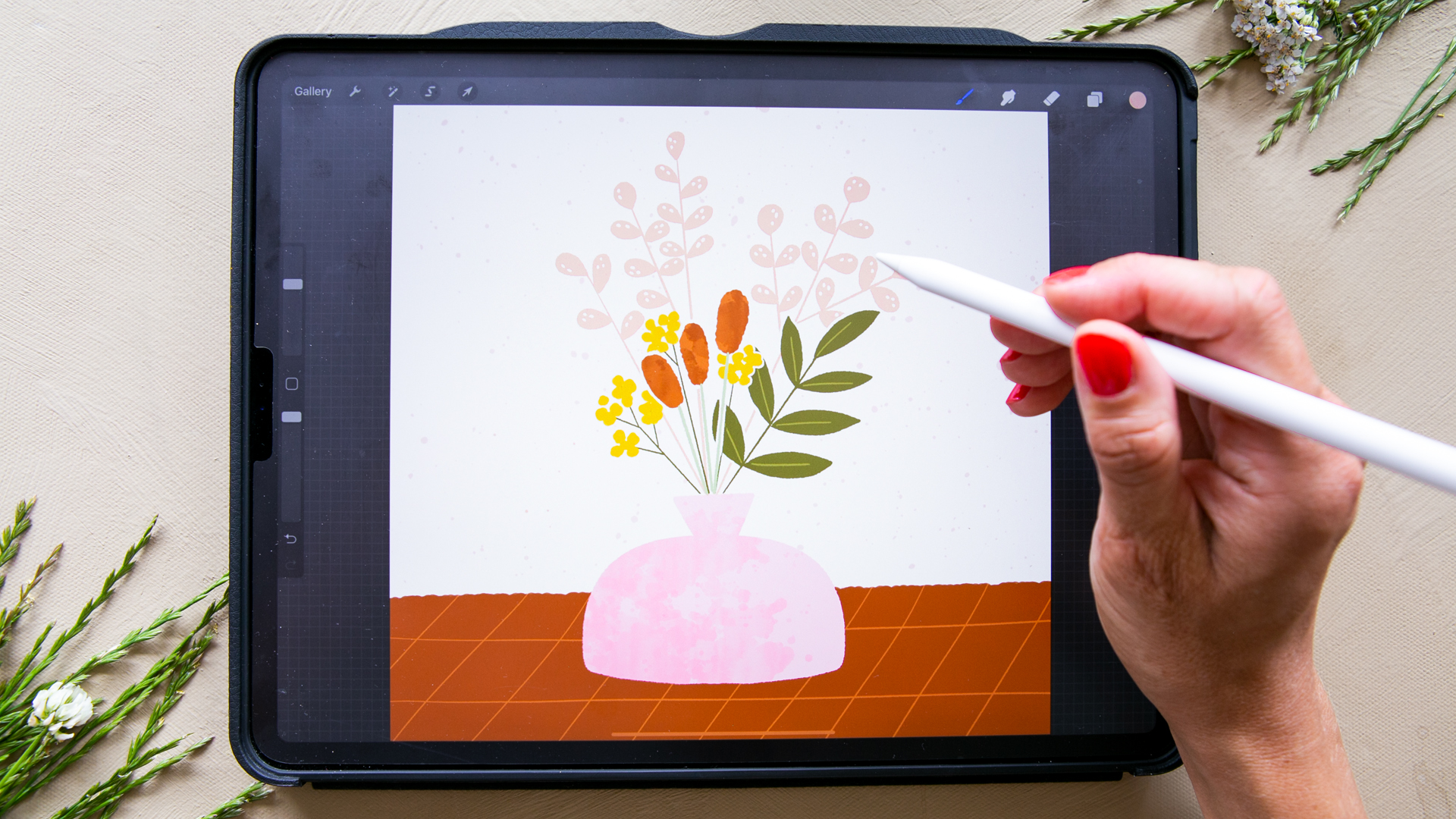 How to Draw a Stylized Wildflower Illustration in Procreate