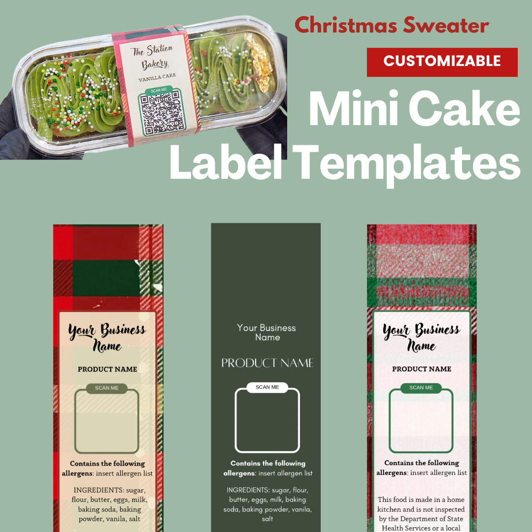 Christmas Sweater Mini Cake Label Template (6 variations)