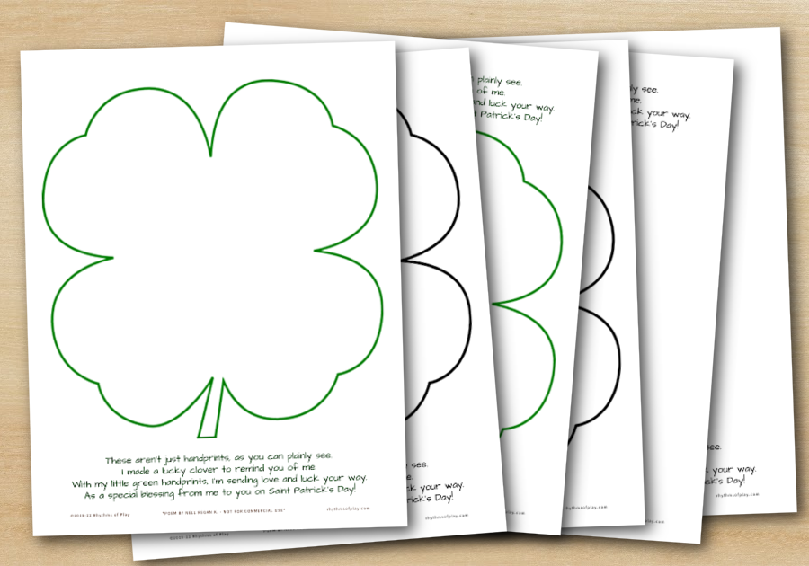 St. Patrick's Day Handprint Craft Printable with Poem