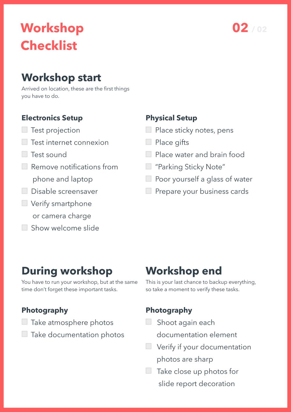 Workshop Checklist
