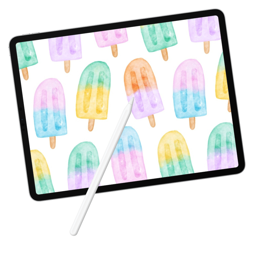Watercolor Ice Pops Pattern