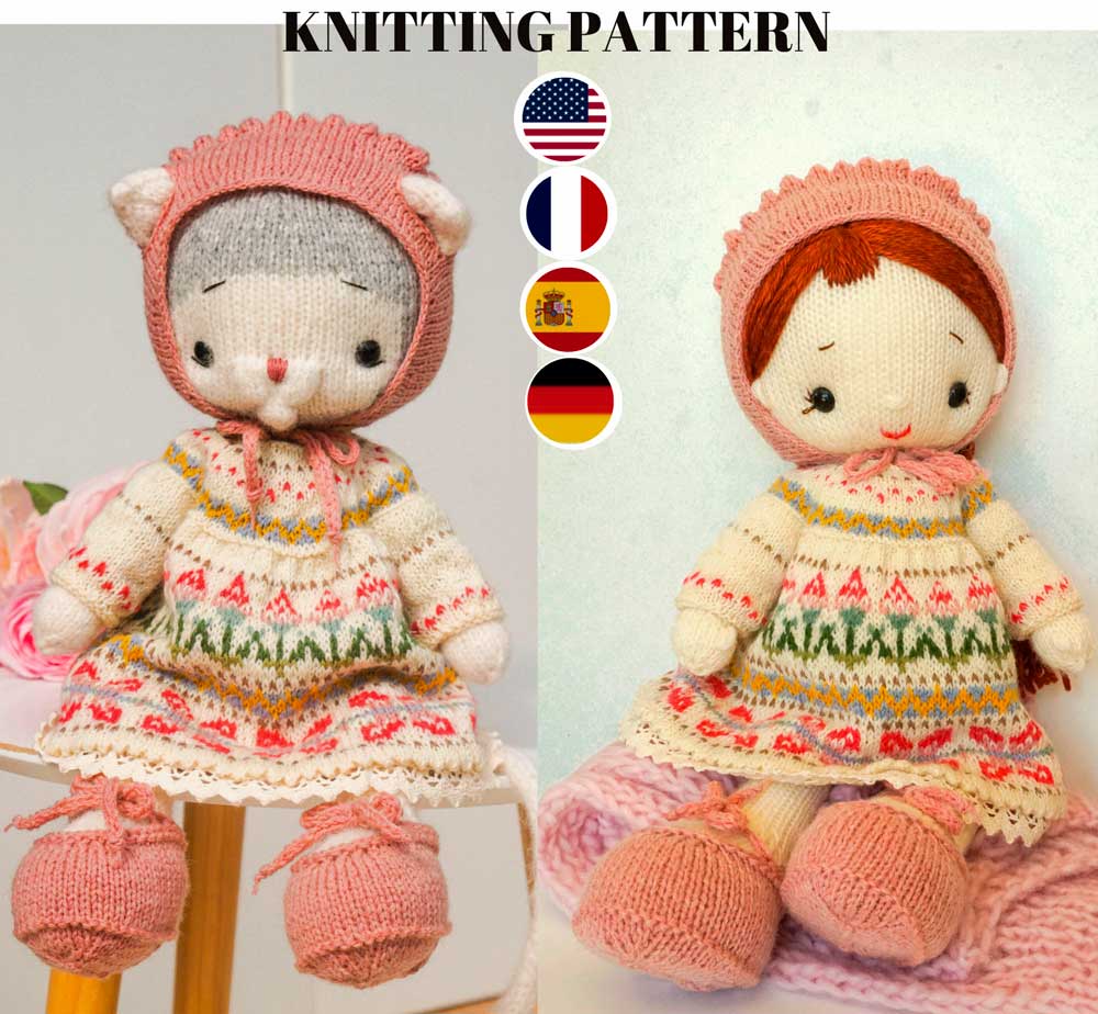 Knitting Toy Clothes Pattern - Summer for 15''/40cm toys